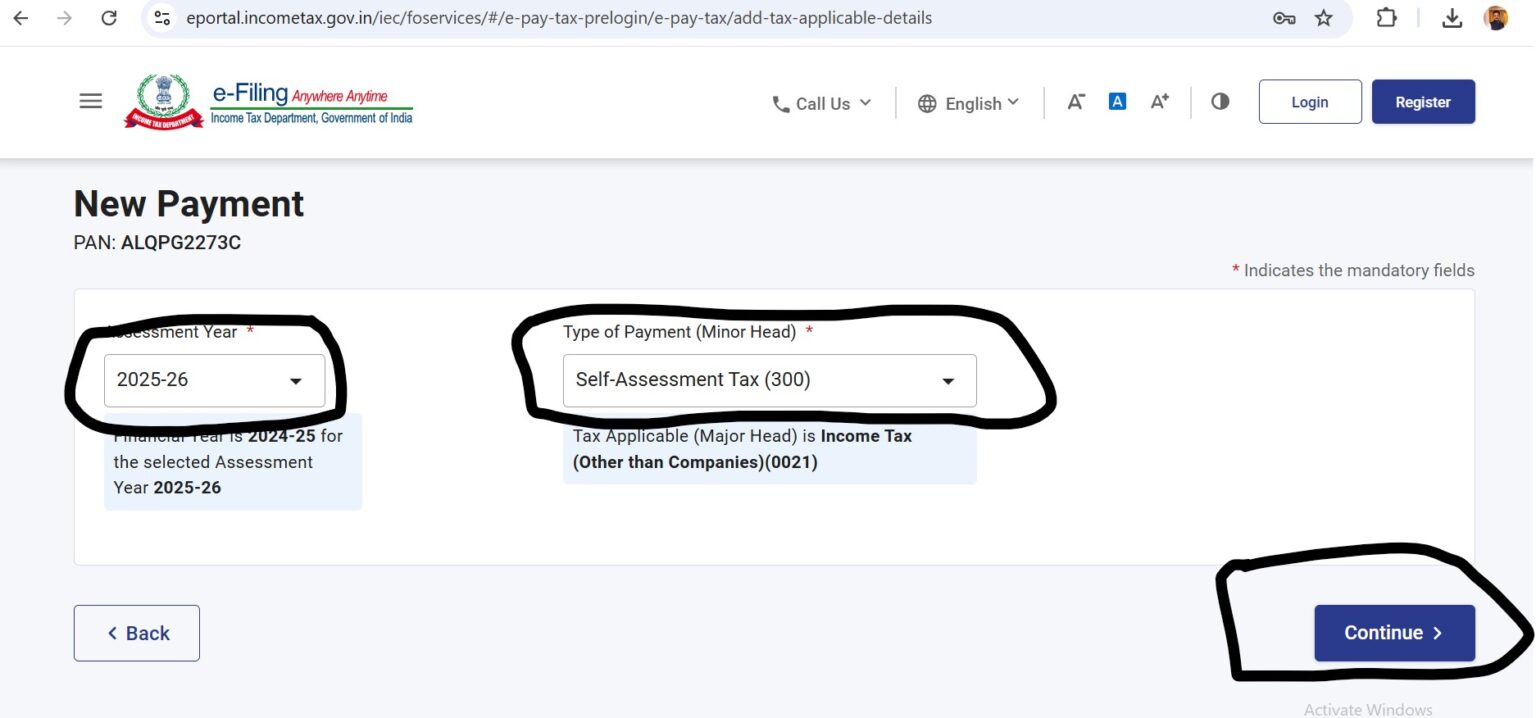 How to pay Income Tax Self Assessment by Individual for AY 2025-26 FY ...